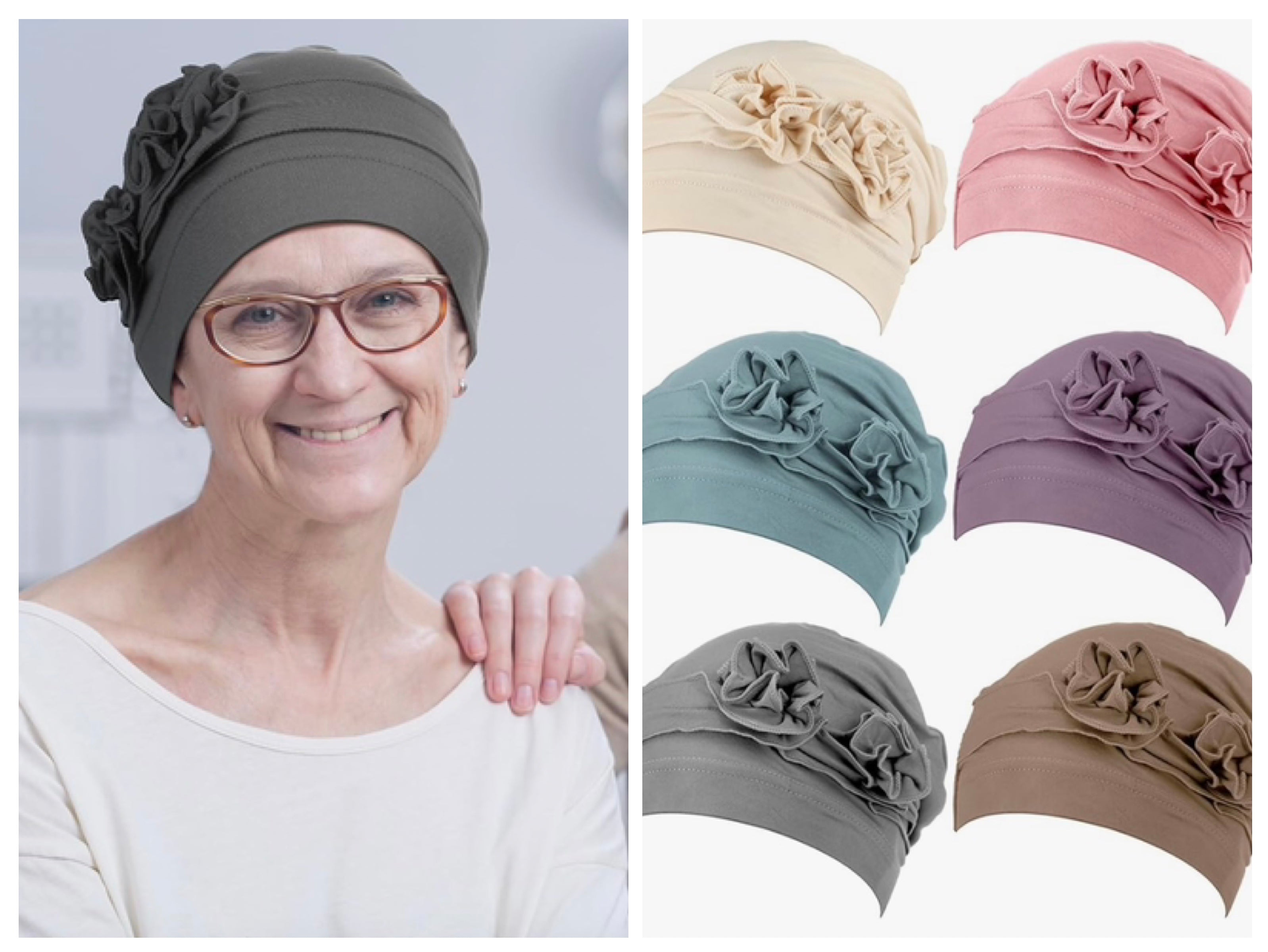 Flower Adorned Chemo Turban Chemotherapy Hat | Warrior Sisters